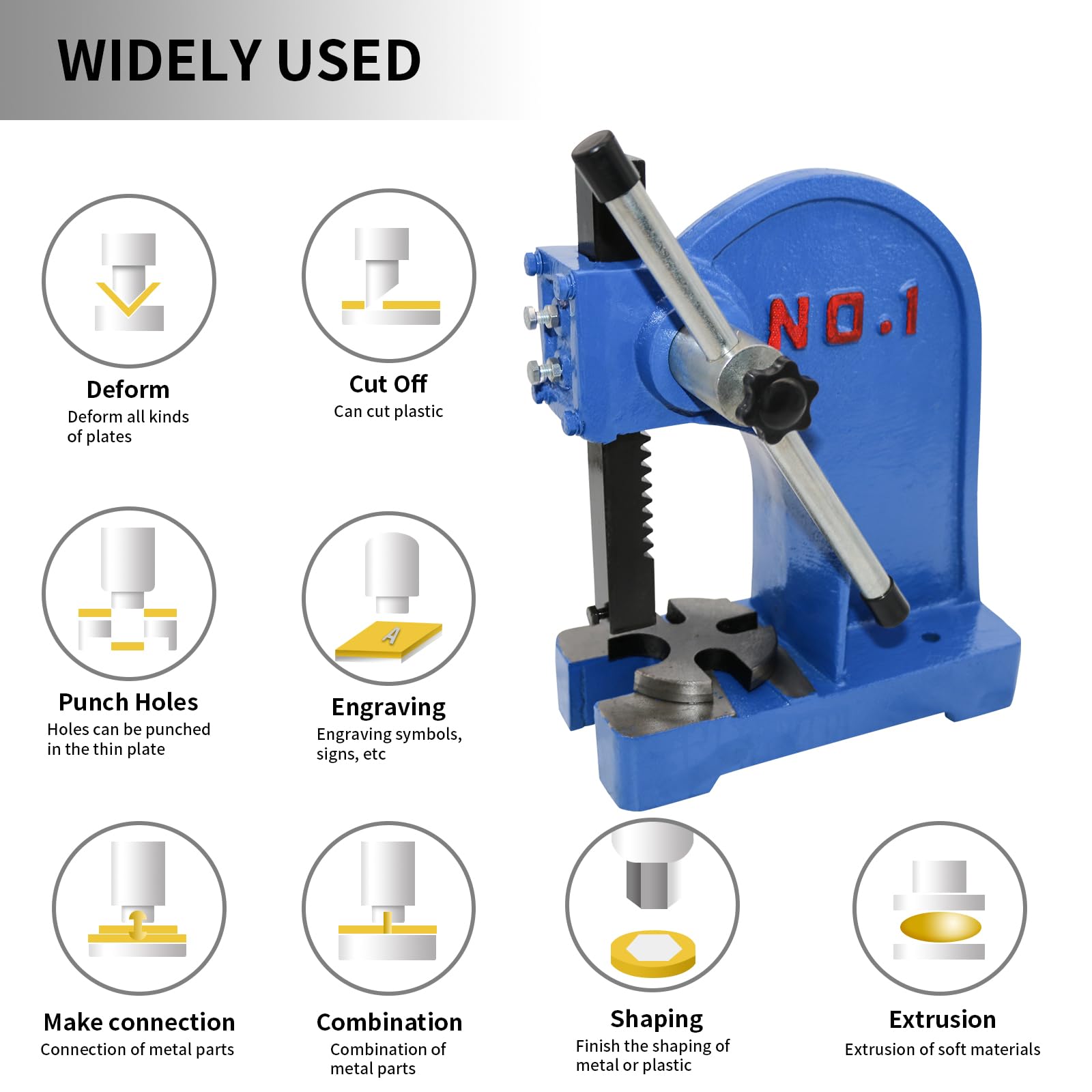 Snapklik.com : Arbor Press 1 Ton,Manual Desktop Punch Press Machine,5.5 ...