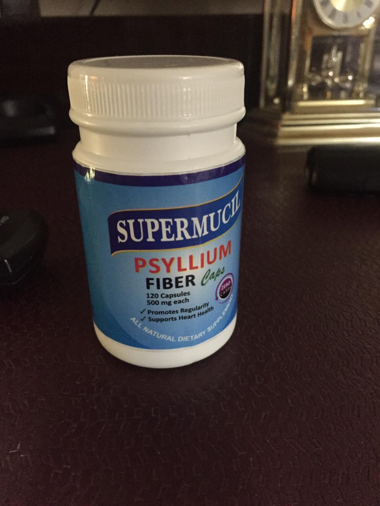 SUPERMUCIL Psyllium (Sat Isabgol) Capsules: 360 Capsules (500 mg each ...