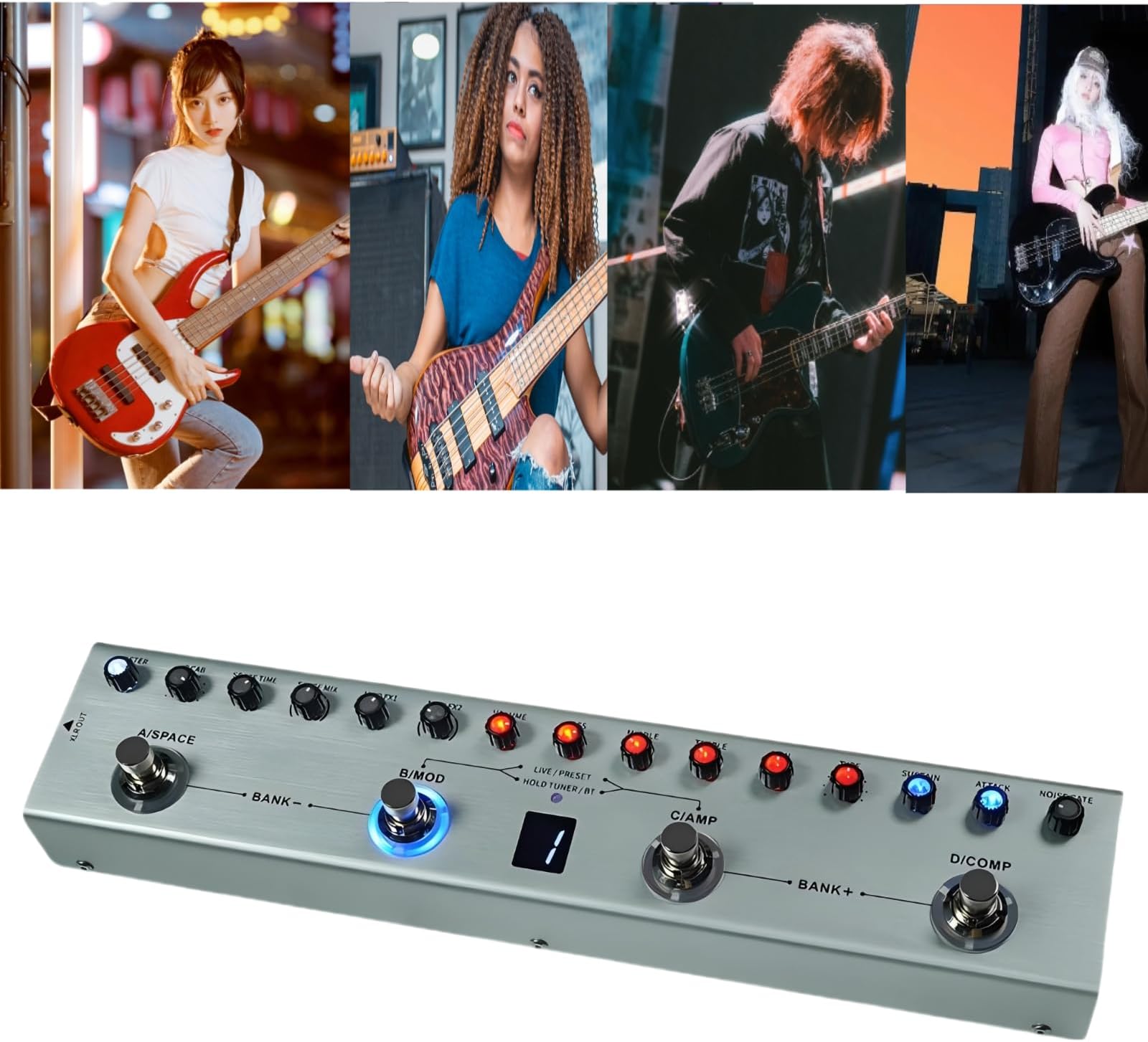 Cuvave cube baby efetor de baixo/bass,pedal de multiefeito M-VAVE Tank ...