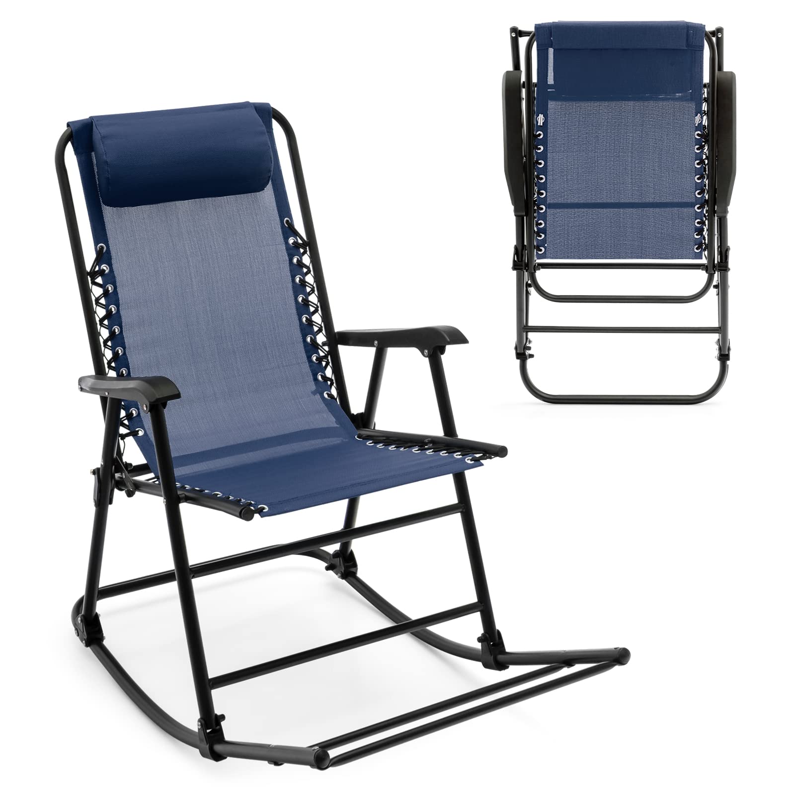 Amazon.com: Goplus Folding Rocking Chair, Zero Gravity Rocking Camping ...