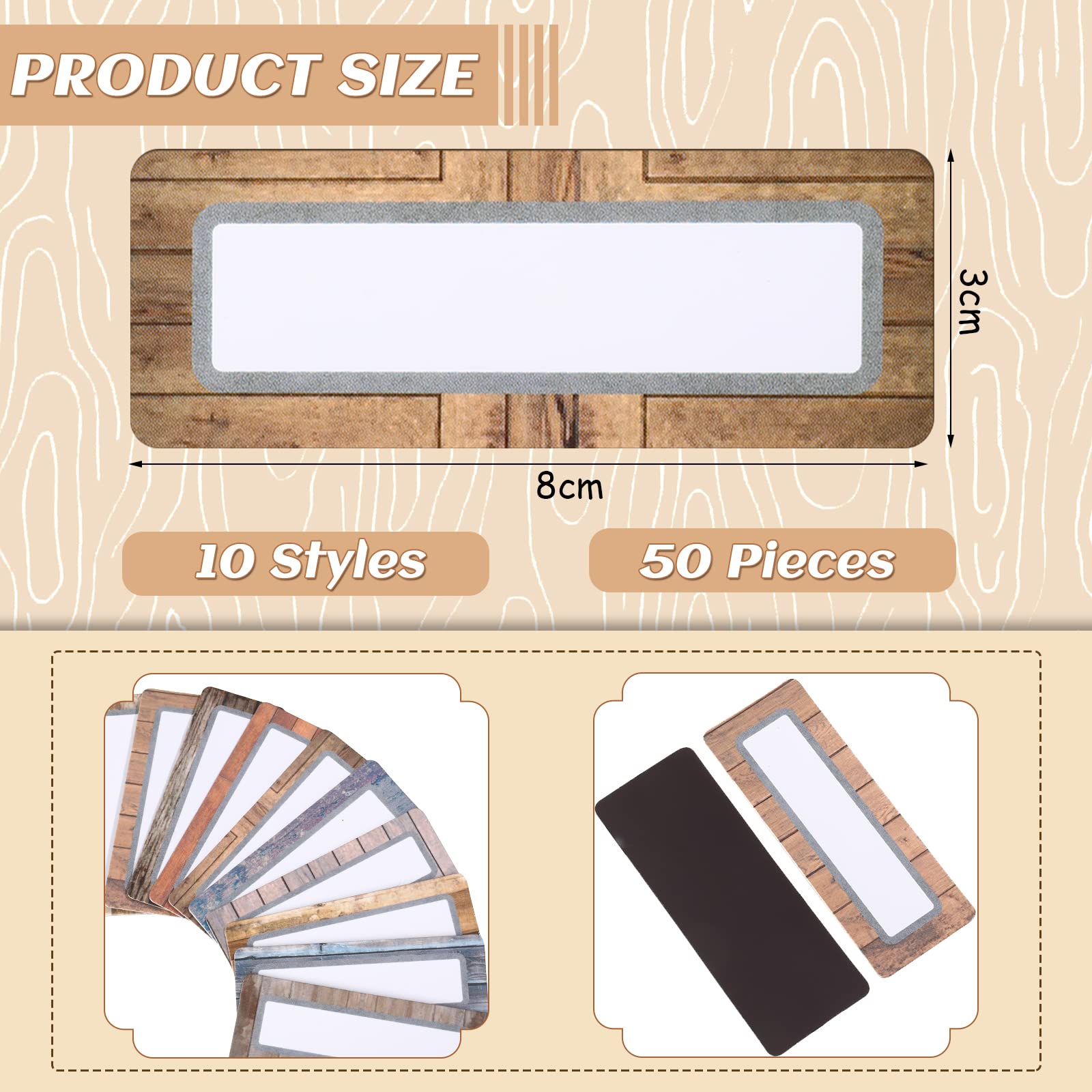 Snapklik.com : 50 Pcs Magnetic Name Tags Dry Erase Labels Plates 3.2 X ...