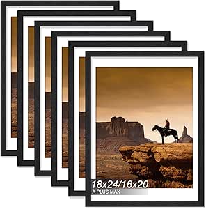 Amazon.com - A PLUS MAX 18x24 Picture Frame Set of 6, Engineered Wood Frame Display Photo 16x20 ...