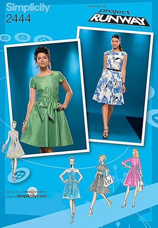 Amazon.com: Simplicity Project Runway Pattern 2444 Misses Dress with ...