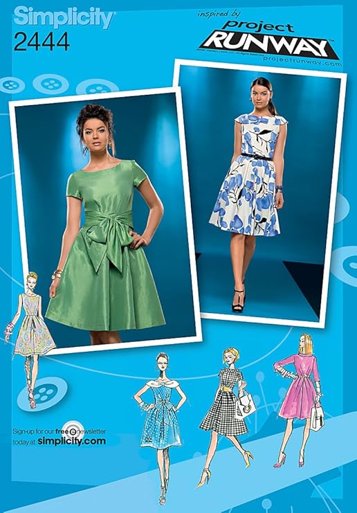 Amazon.com: Simplicity Project Runway Pattern 2444 Misses Dress with ...