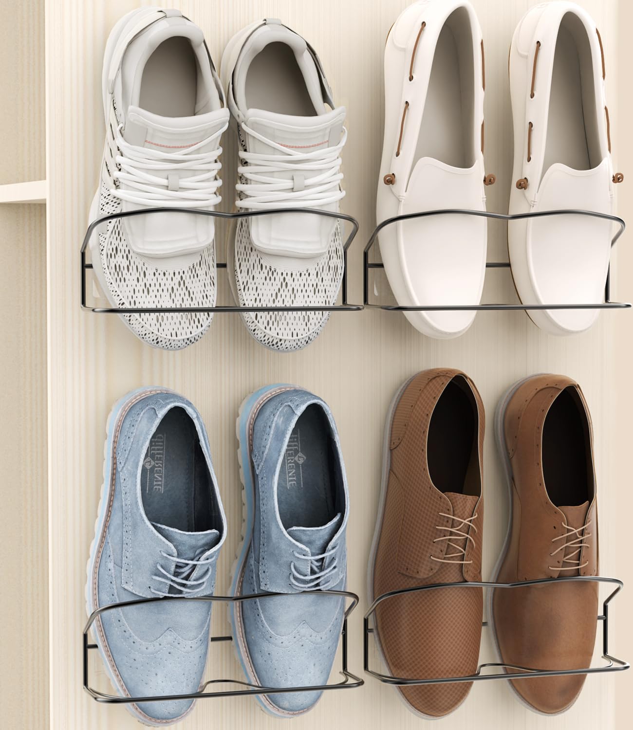 Amazon.com: PrimZooty Wall Mounted Shoe Rack 4Pack, with Sticky Hanging ...