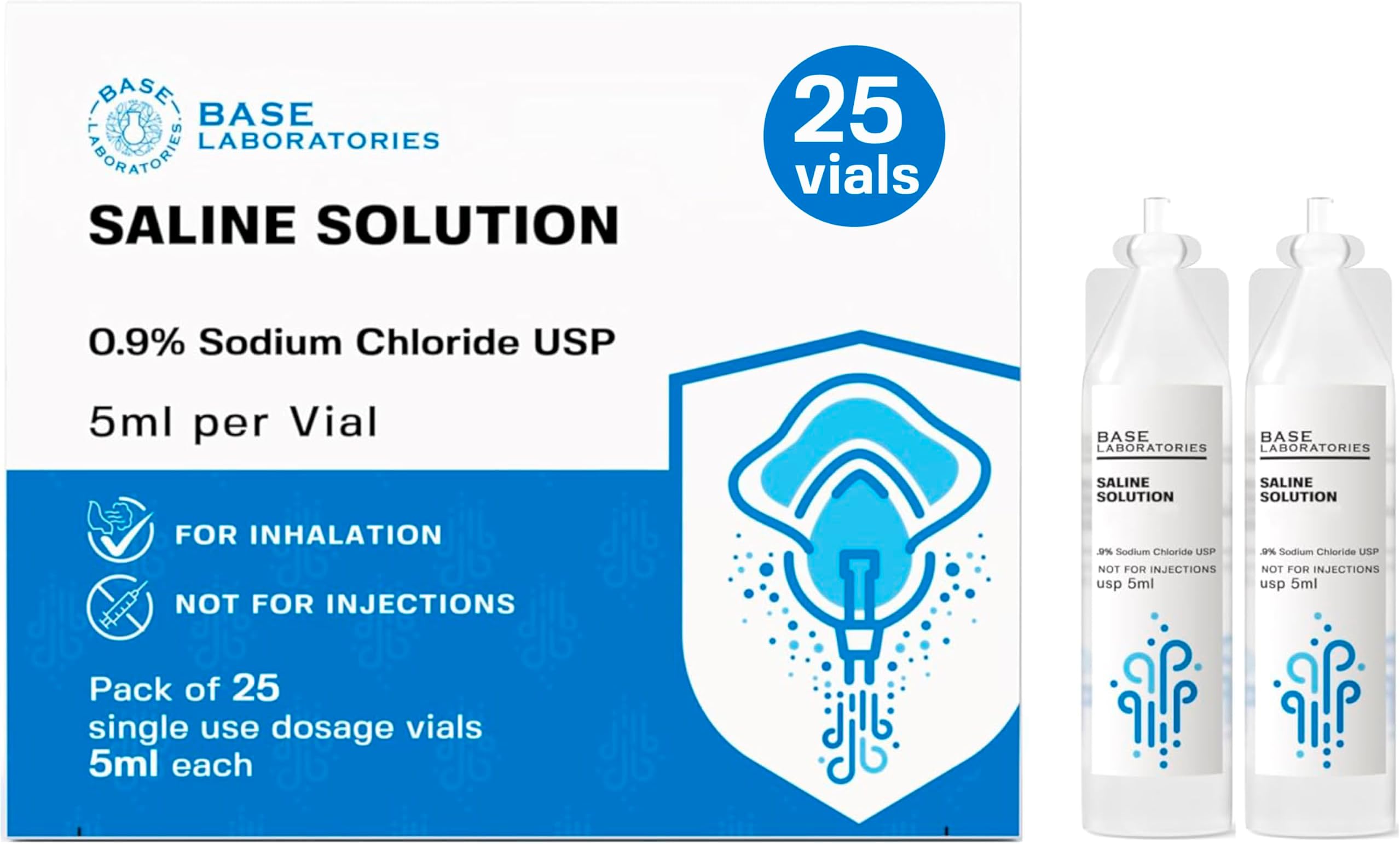 Amazon.com: BASE LABORATORIES 0.9% Saline Solution for Nebulizer ...