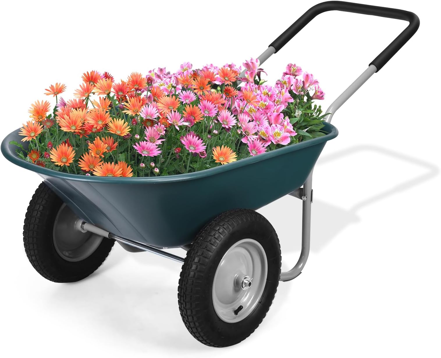Amazon.com: ERGOMASTER Dual-Wheel Wheelbarrow, Home Utility Garden Cart ...