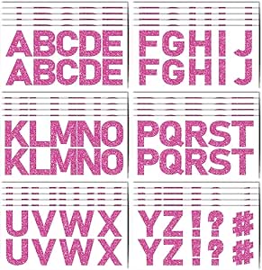 Amazon.com: Whaline 232Pcs Pink Glitter Bulletin Board Letter Stickers ...