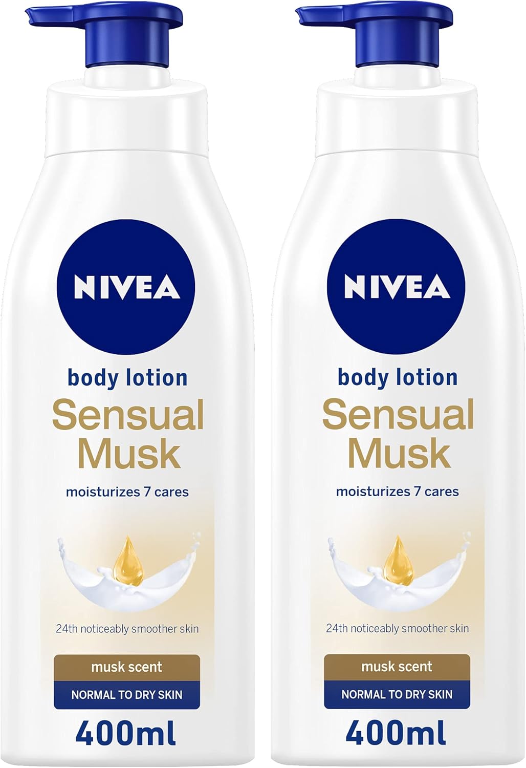 NIVEA Body Lotion Sensual Musk, Musk Scent, Normal to Dry Skin, 2x400ml ...