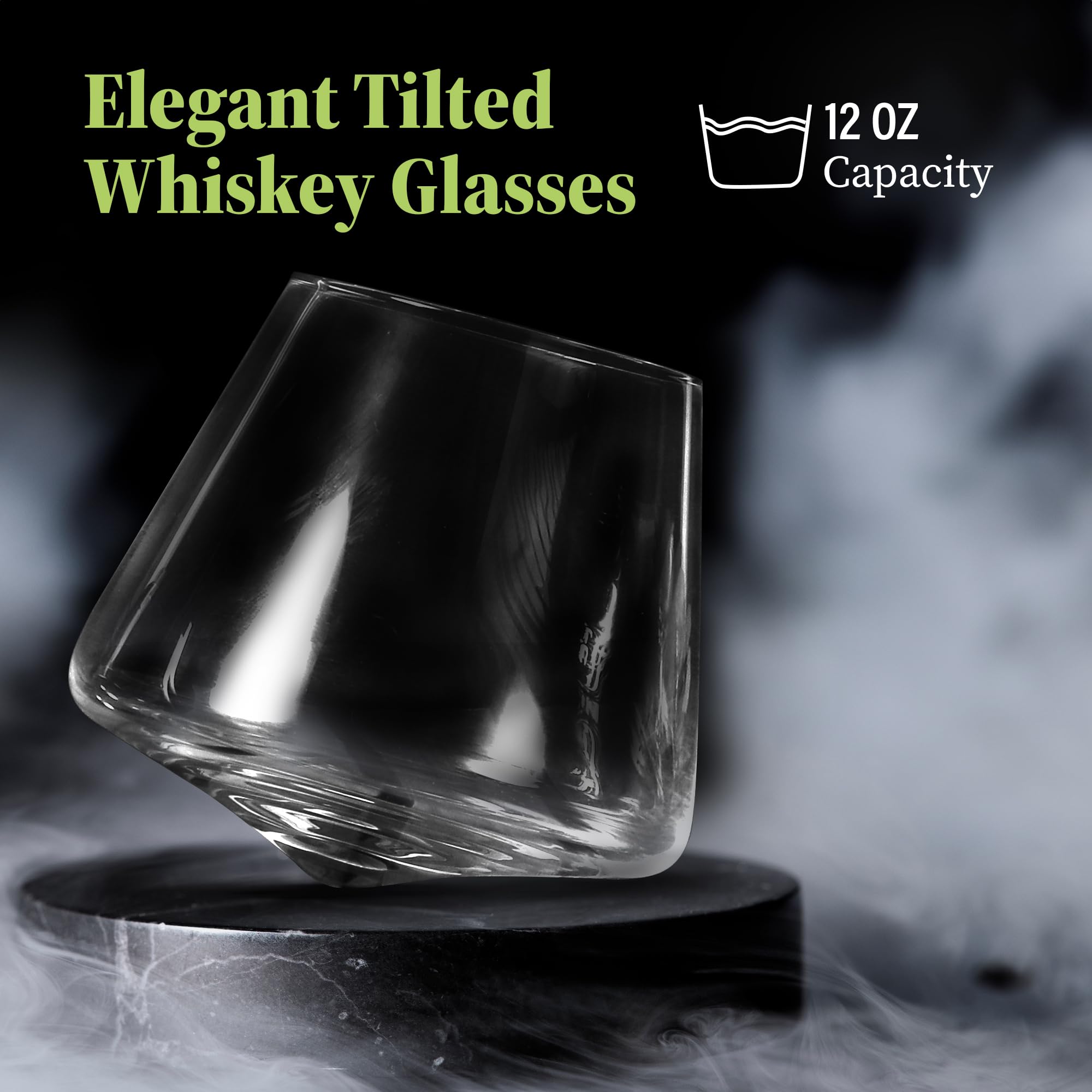 Snapklik.com : QUAFFER Tilted Whiskey Wine Glasses Tumblers Set Of 2 ...