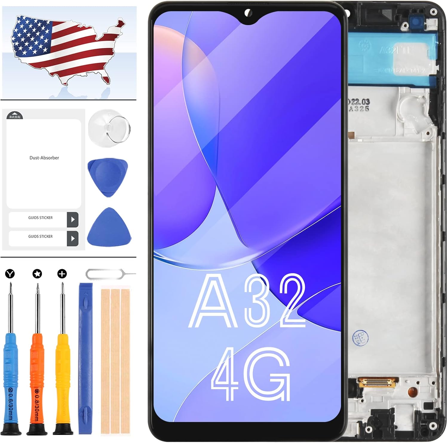 Amazon.com: Reemplazo de pantalla LCD A32 4G para Samsung Galaxy A32 4G A325 SM-A325F A325F/DS ...