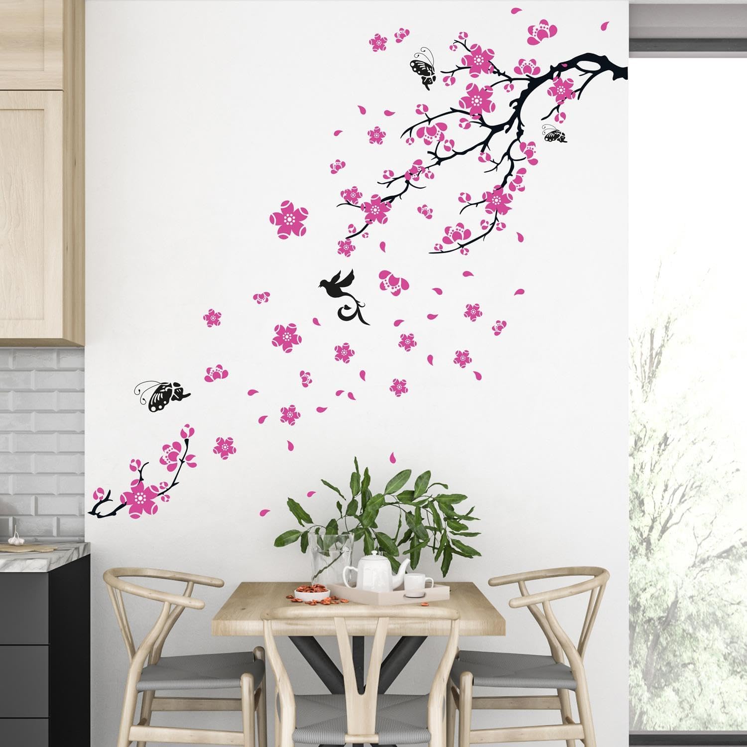 150 x 90 cm, Walplus-Adesivi per parete, motivo: "Fiori di ciliegio e ...