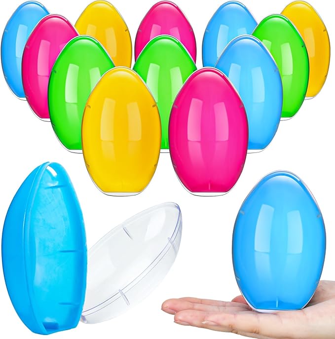 Amazon.com: Leitee 12 Pcs 4.2 Inch Large Easter Eggs Plastic Jumbo ...
