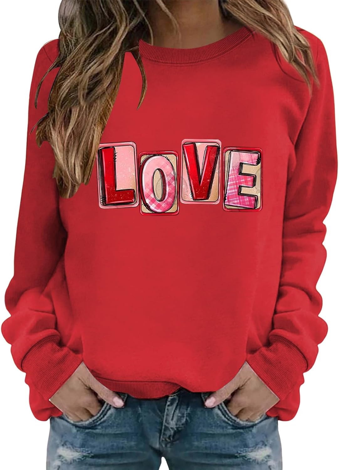 Tshirts Shirts for Women,Crew Neck Sweatshirts Women Long Sleeve Shirts ...