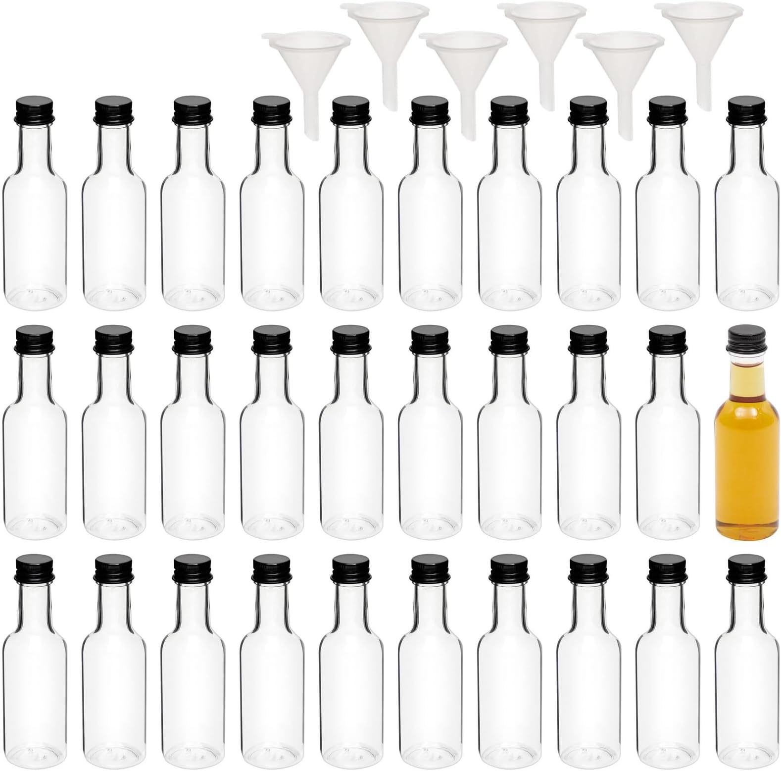 Amazon.com: 30 Pack 50ml Mini Liquor Bottles with Caps - 50mL Small ...