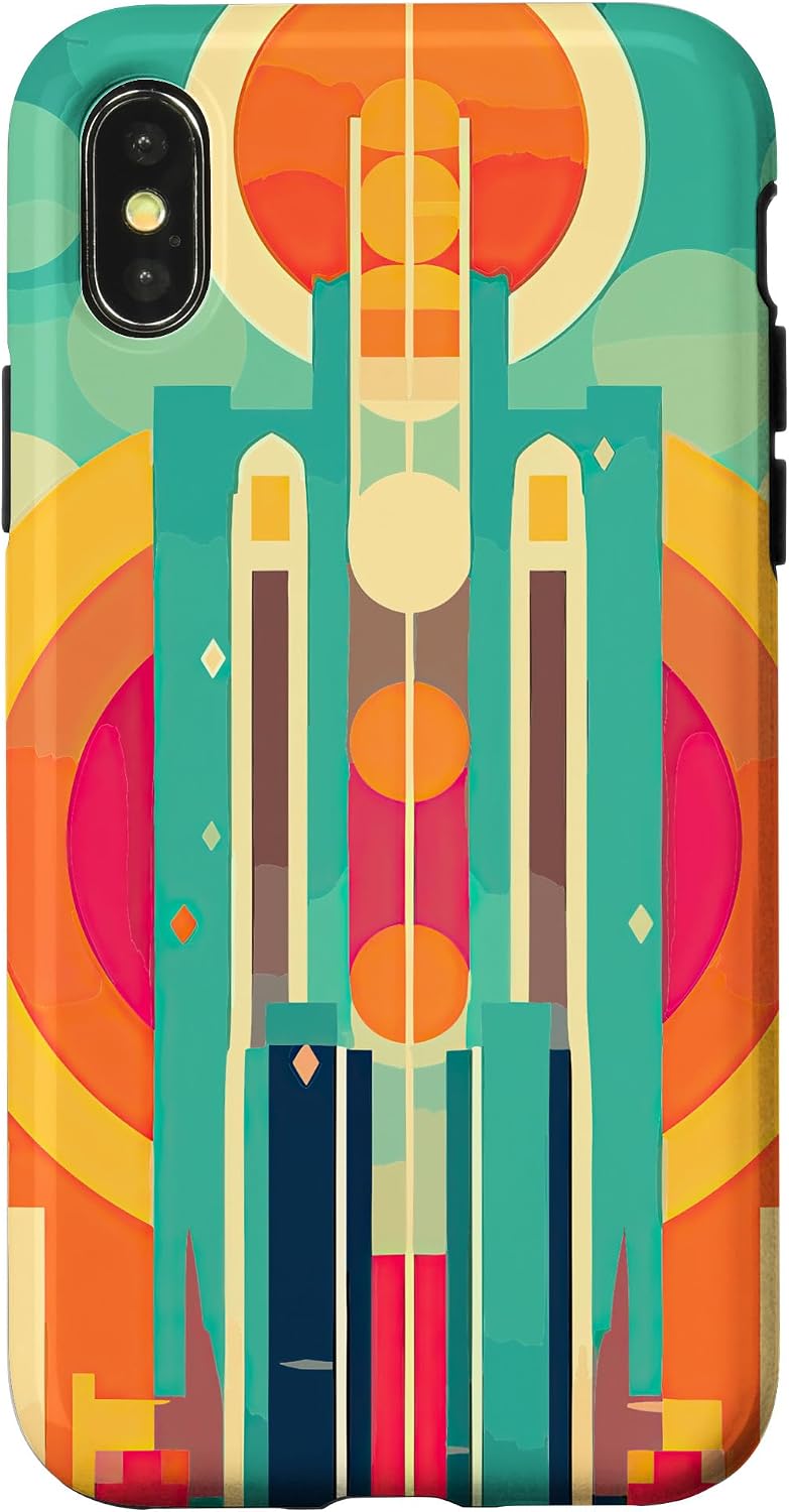 Amazon.com: iPhone X/XS Retro 70s Aesthetic Geometric Nostalgia Pop ...