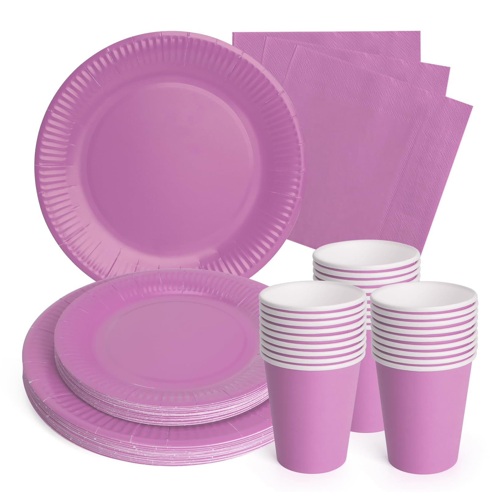 PARTY GO 96Pcs Party Tableware Set, Paper Plates Cups and Napkins ...
