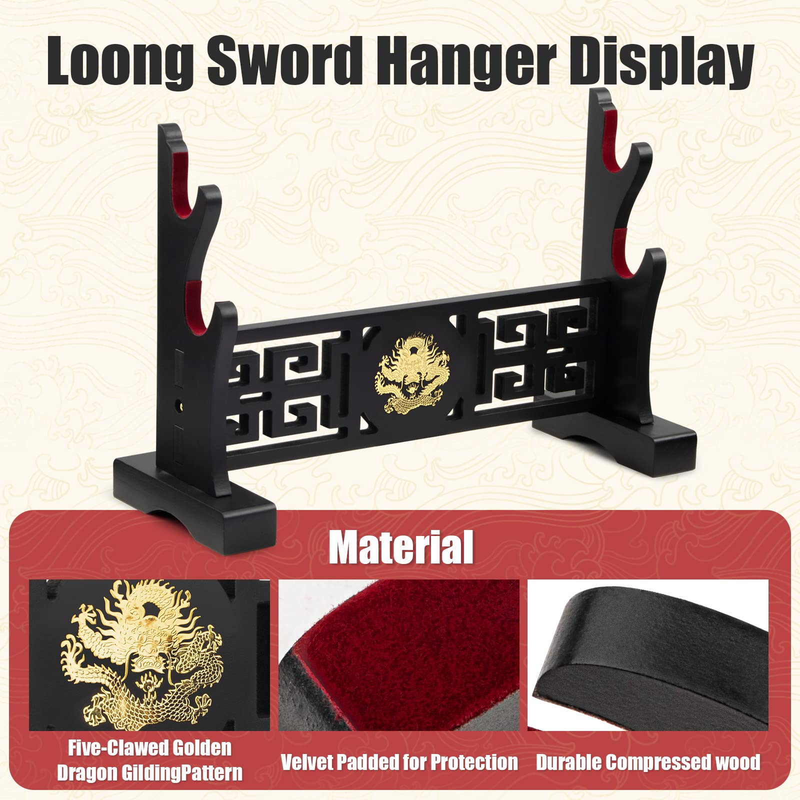 Snapklik.com : 2-Tier Padded Hook Katana Stand Holder Display Hanger ...