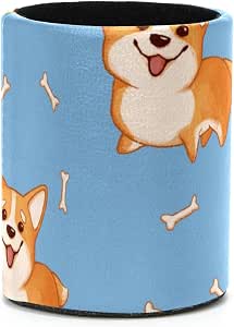 Amazon.com: Pen Holder for Desk, Cute Corgi Bones Blue Background Large ...