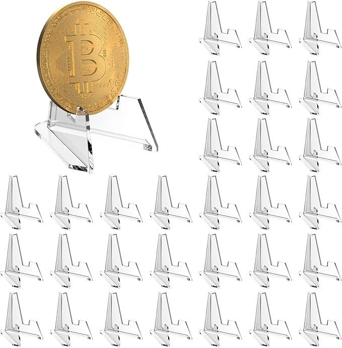 Brevanza Pack of 30 Card Stands, Small Coin Stand, Mini Card Stand ...