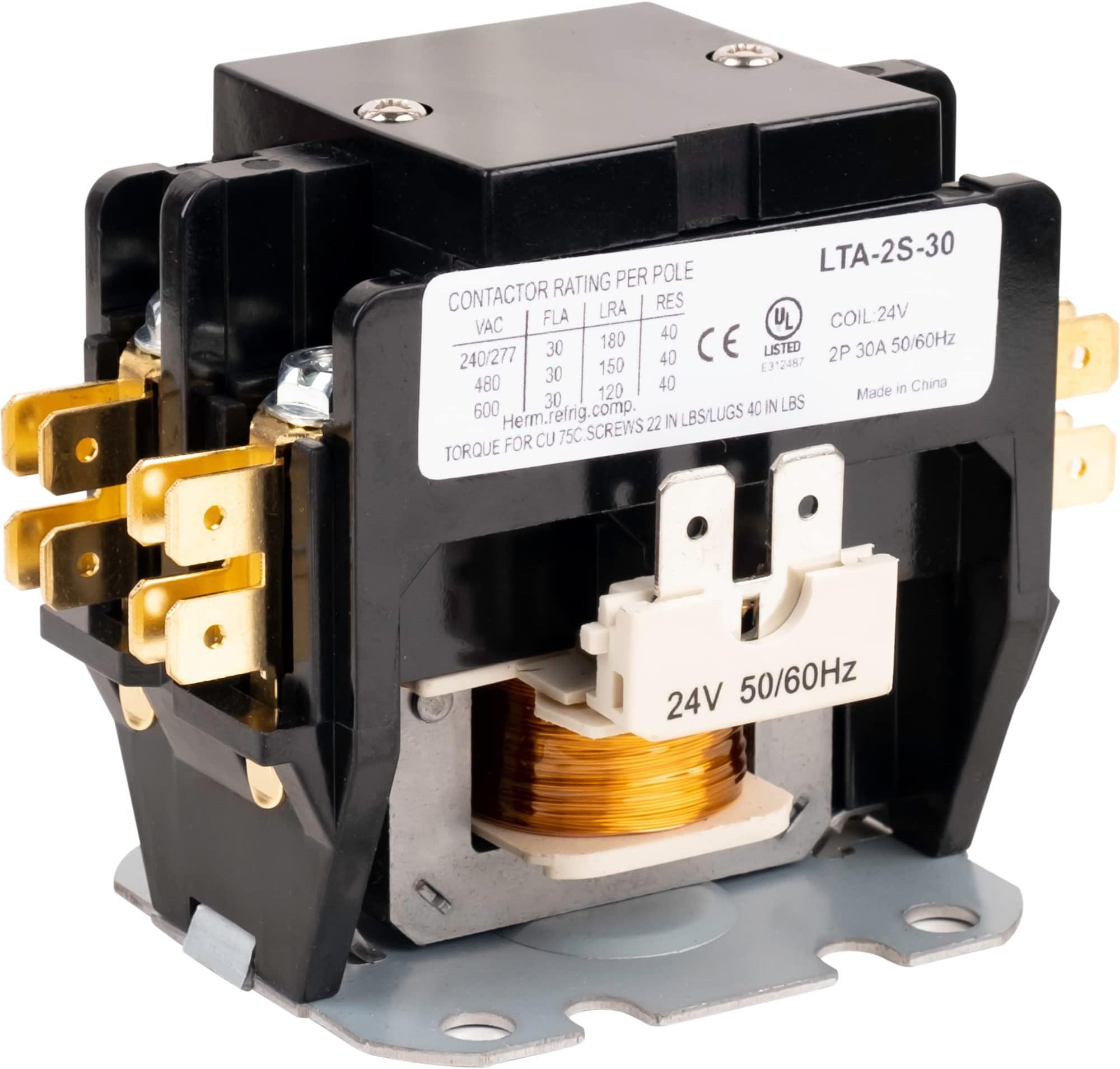 Amazon.com : BlueStars Ultra Durable 1 Pole Contactor 40 Amp 24VAC Coil ...