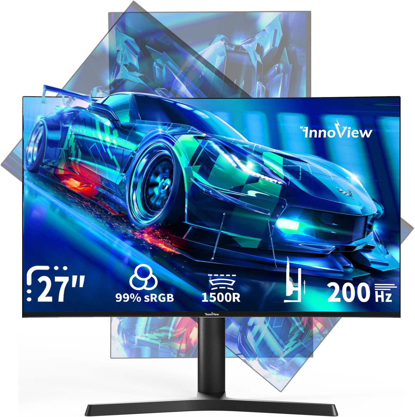 Amazon.com: InnoView 27 Inch Curved 200Hz FHD Gaming Monitor Height ...