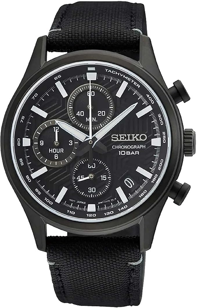 Seiko Hommes Analogique Quartz Montre avec Bracelet en Nylon SSB421P1 ...