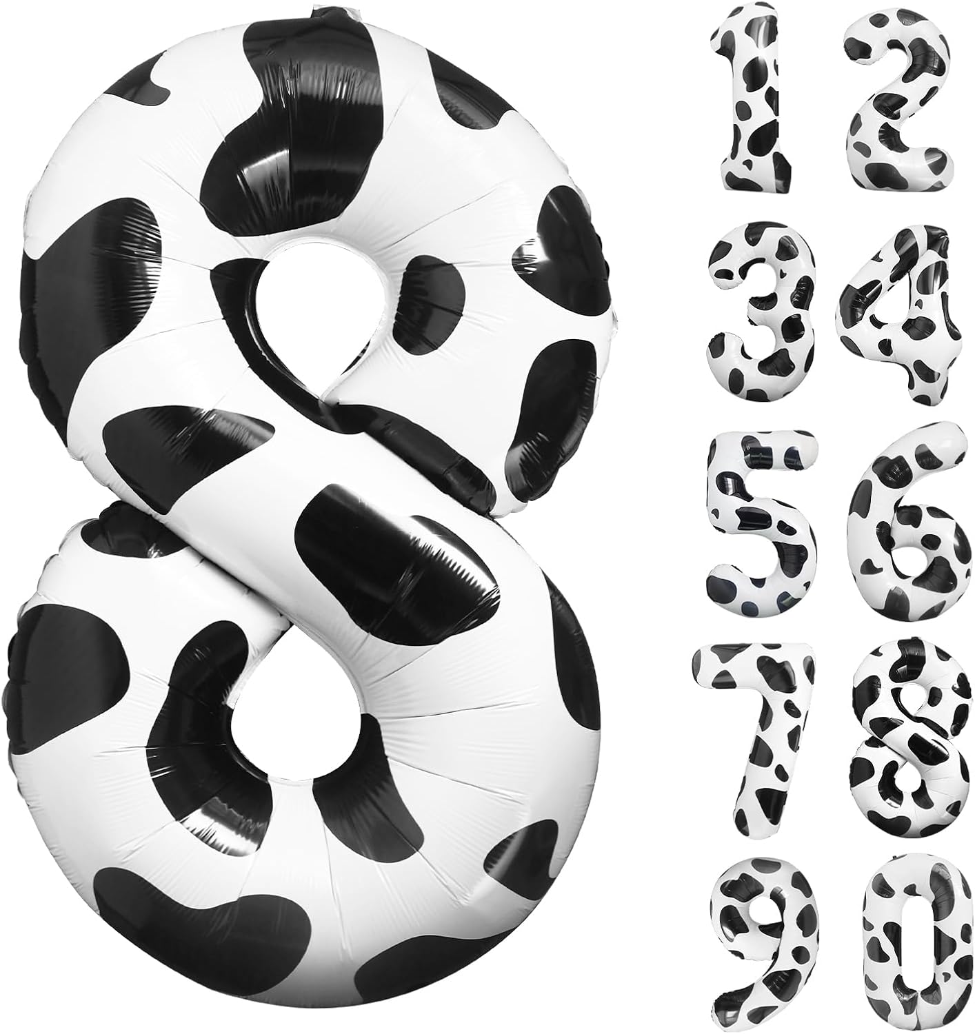 Amazon.com: LEBERY Cow Print Number Balloon 40 Inch Cow Print Number 8 ...