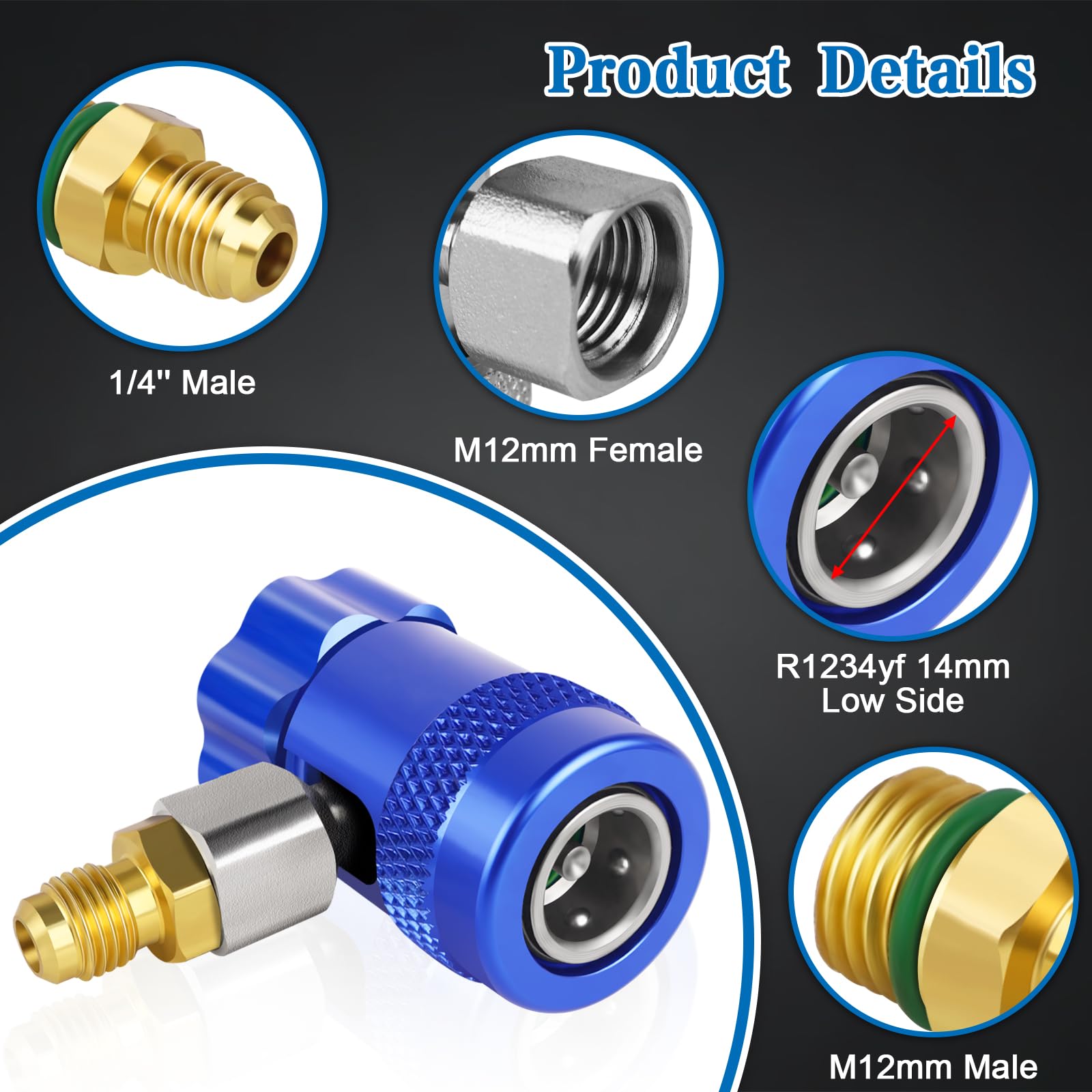 Snapklik.com : R1234yf Coupler, Adjustable 1234yf Adapter, High & Low ...