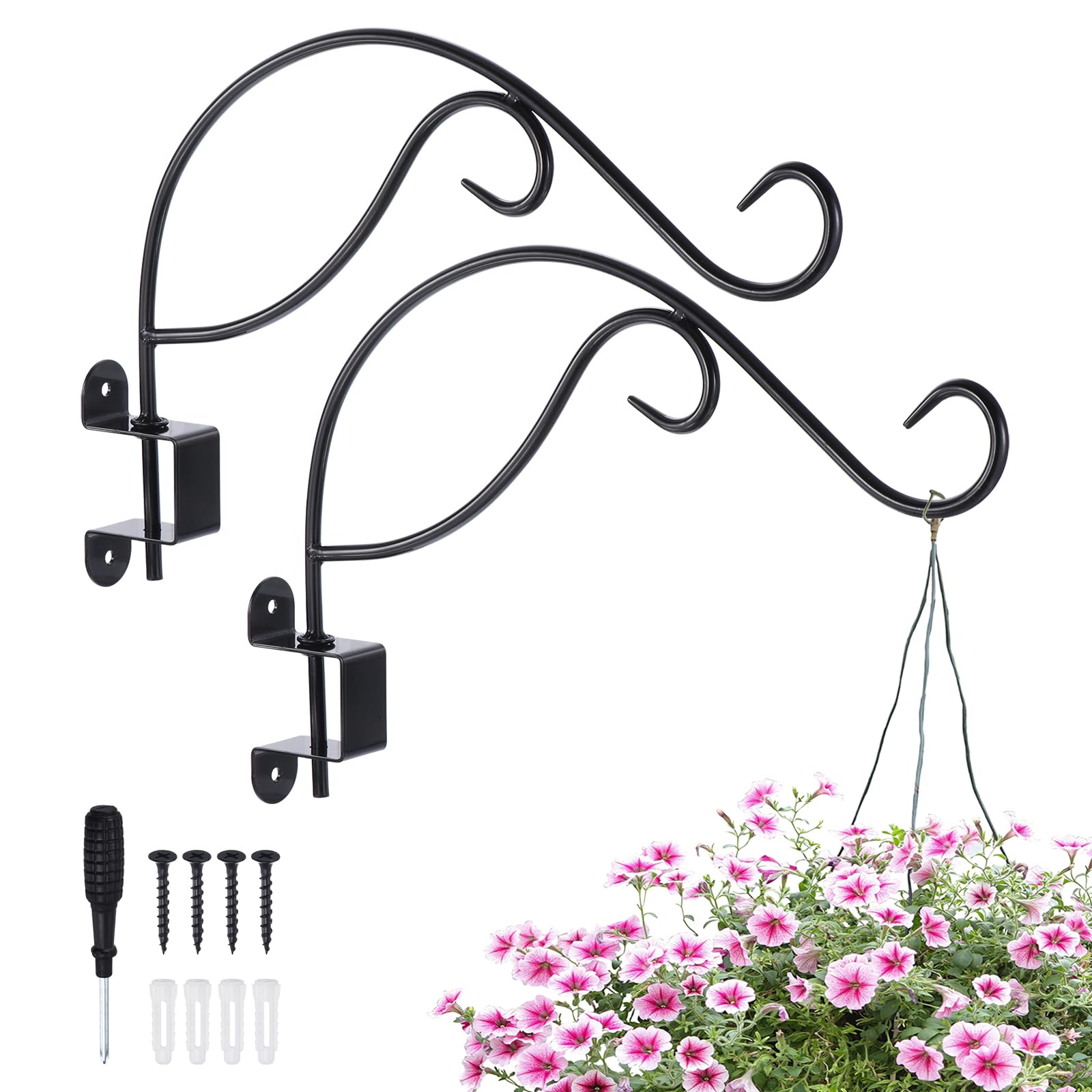 Amazon.com: uxcell 2 Pack Swivel Hanging Plant Bracket - Hand-Forged ...
