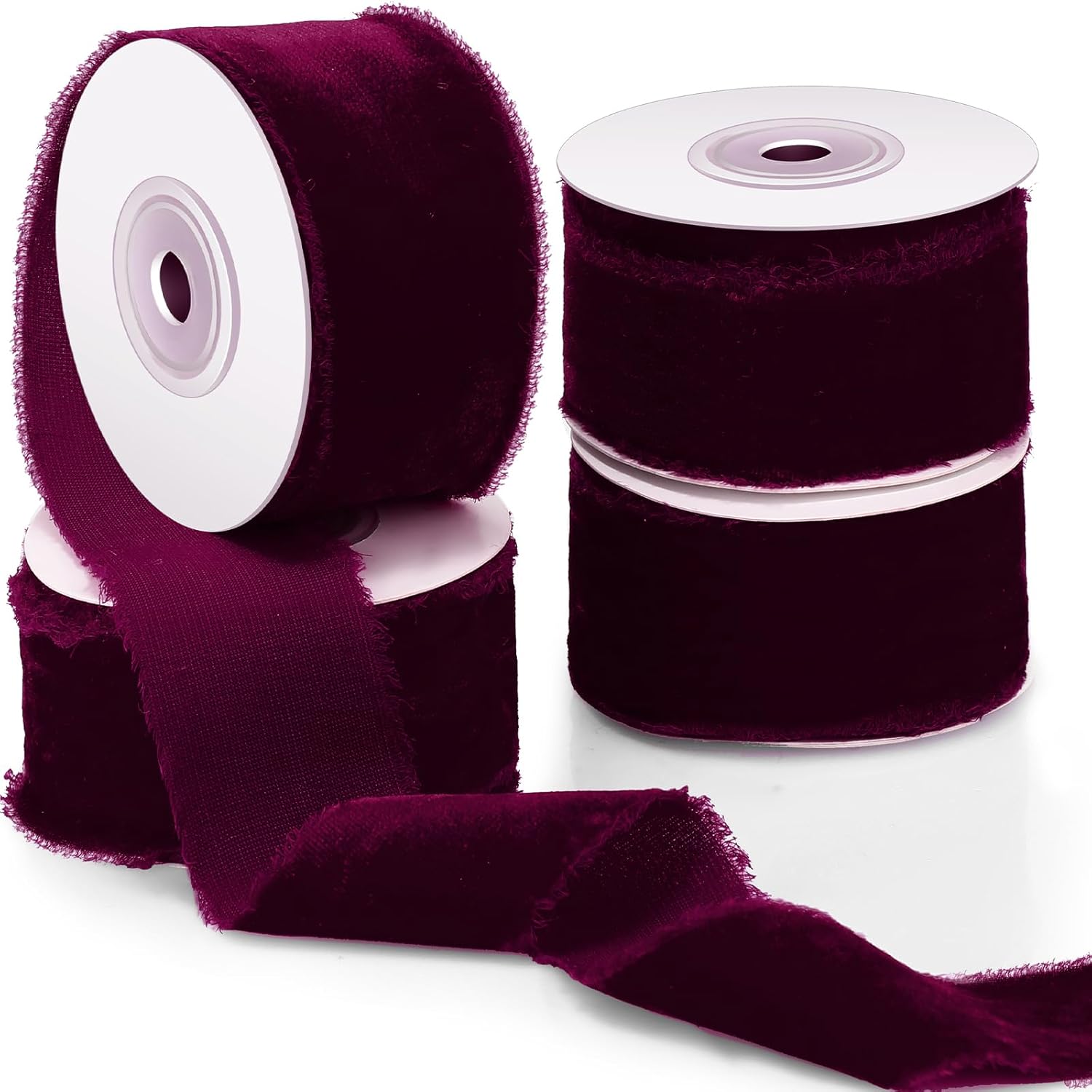 Amazon.com: Preboun 4 Rolls Silk Velvet Ribbon for Gift Wrapping 6 Yard ...