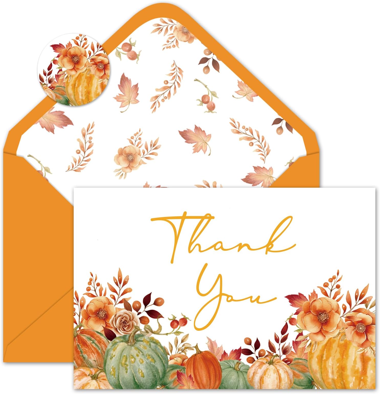 Amazon.com : AnyDesign Autumn Thank You Cards Bulk 36 Pack Watercolor ...