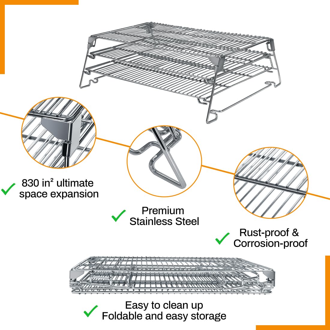 Snapklik.com : Jerky Racks For Barrel Style Pellet Grills, 21"W172"L, 3 ...