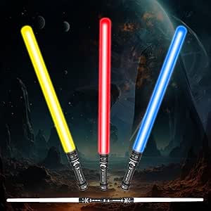 2-Pack Light-Up Swords for Kids - Extendable Blades with Sound FX ...