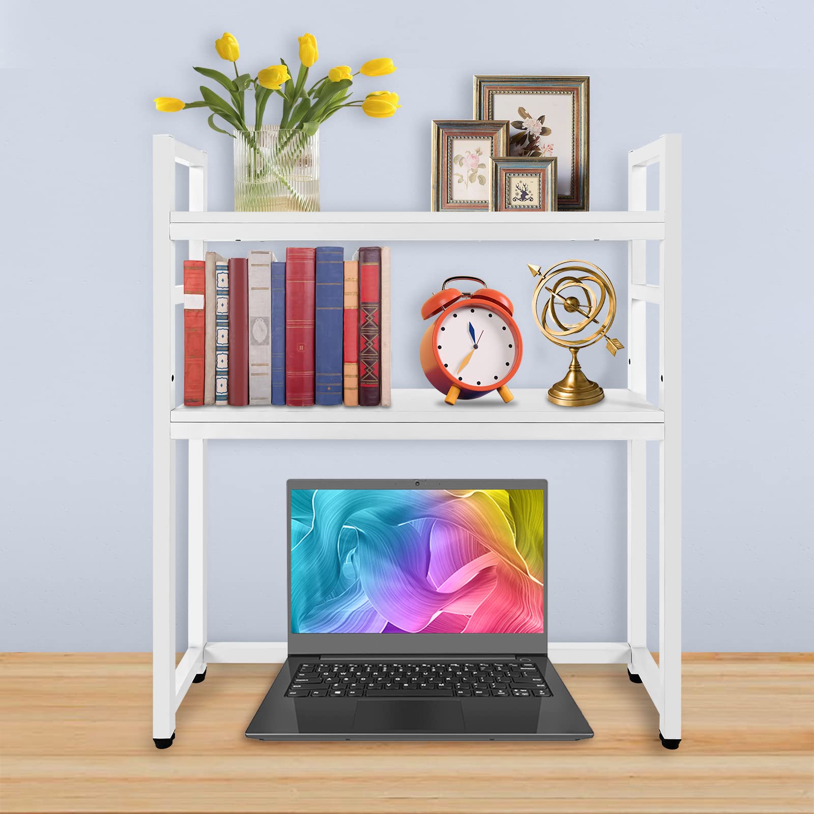 Amazon.com: ILWorkTLs Computer Desktop Bookcase, 2-Tier Countertop ...