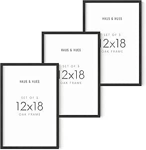Amazon.com - HAUS AND HUES Set of 3 12x18 Poster Frame - 18 x 12 Picture Frame Black Wood Frames ...