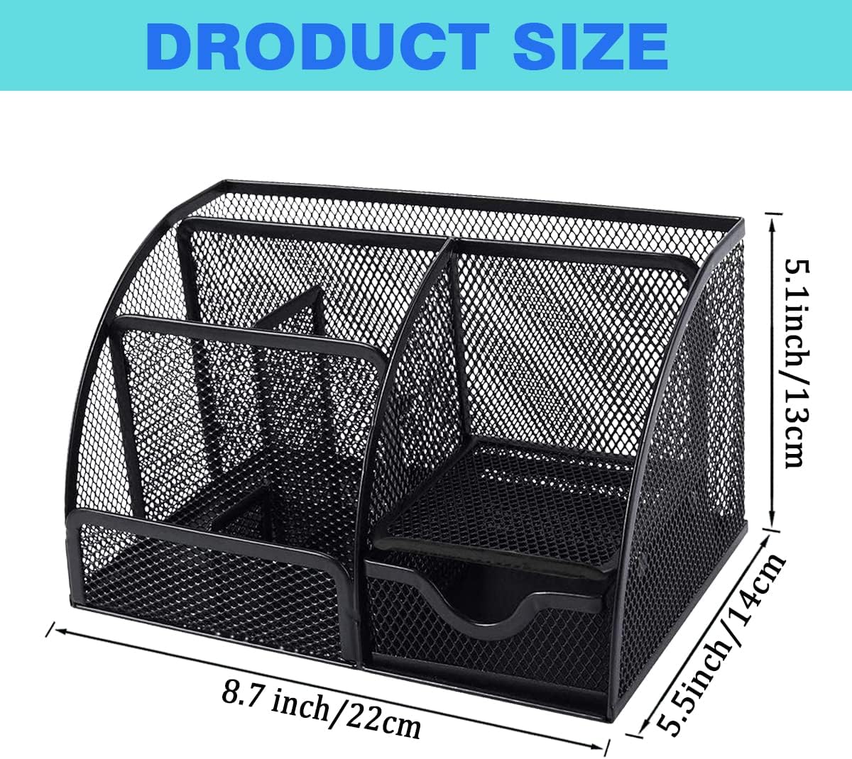 Sinxioer Desk Organiser, Mesh Metal Office Tray with Pen Holders ...