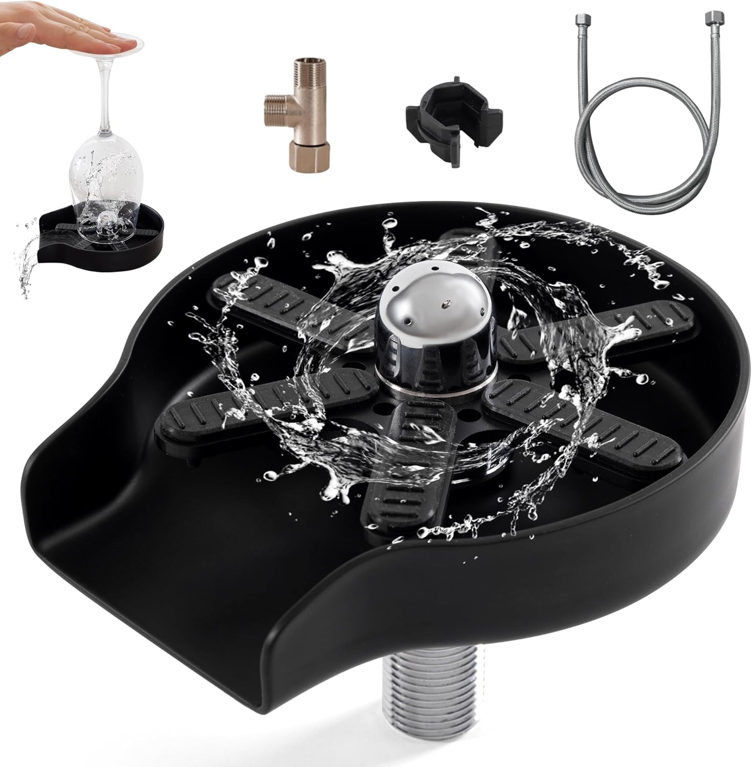 Amazon.com: Glass Rinser for Kitchen Sink, Upgrade 360°Rotating Jet Cup ...