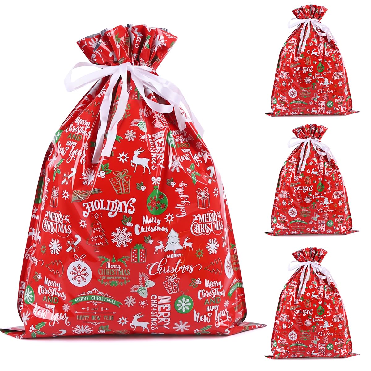 Christmas Bags - 4PCS 43 * 58 cm Large Size Xmas Gift Wrapping Bag ...