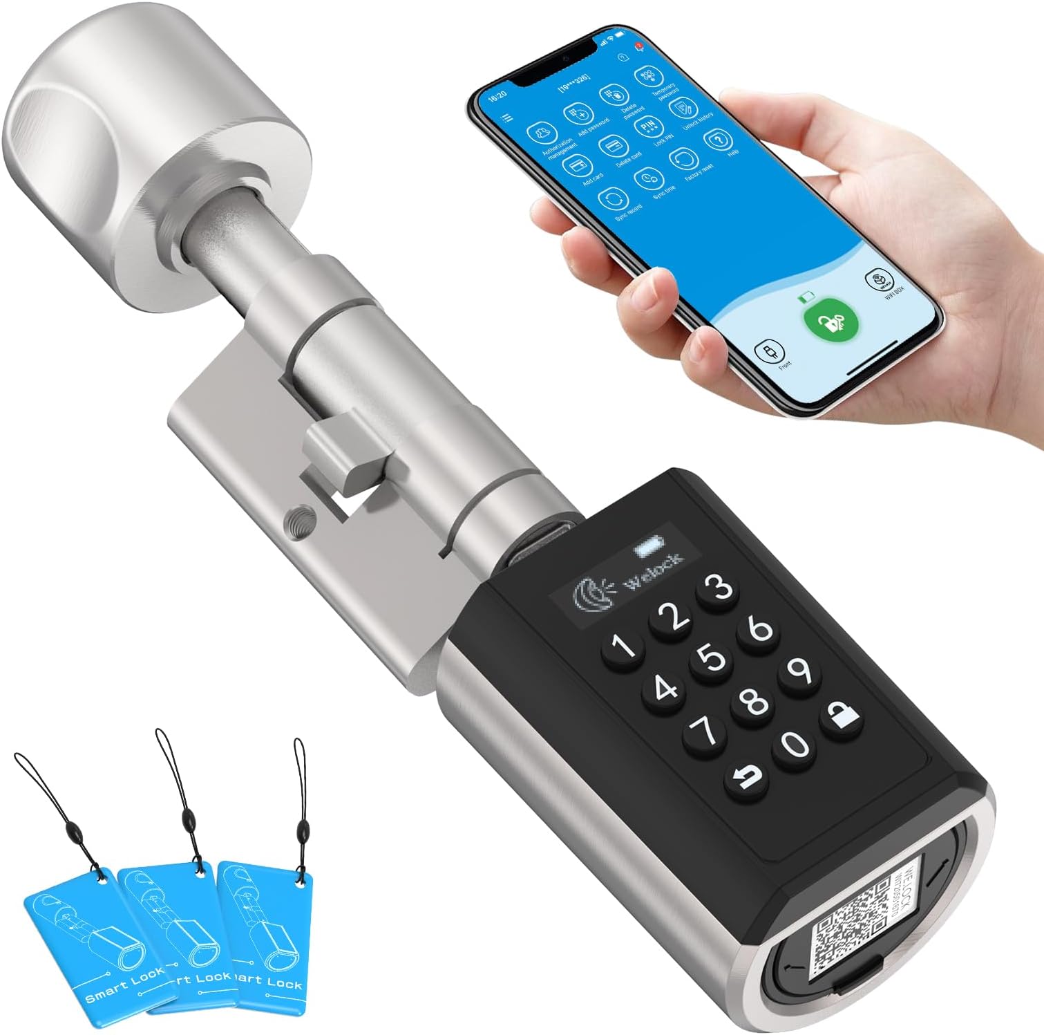 VisorTech Zahlenschloss Tür: Elektronischer Tür-Schließzylinder mit ...