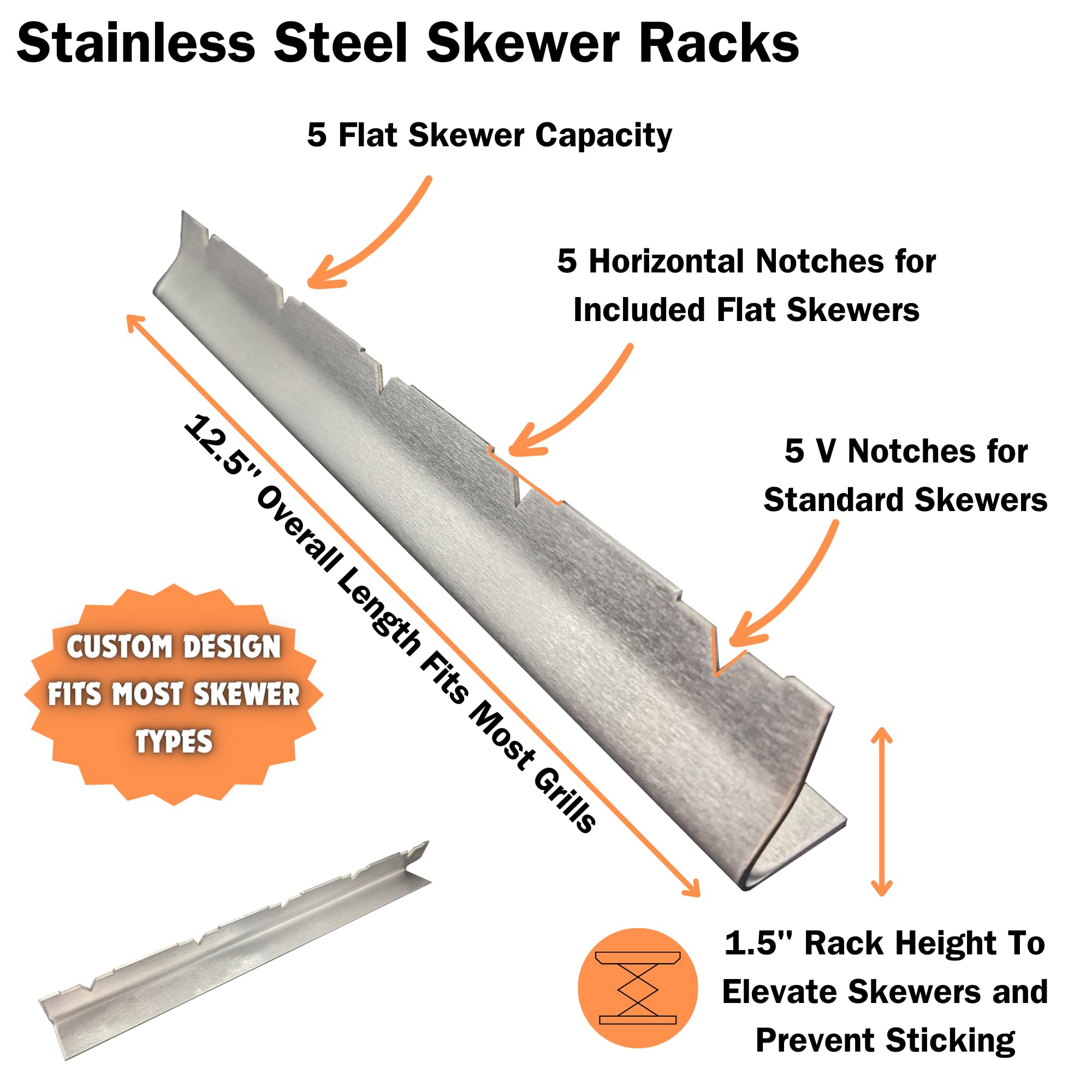 Snapklik.com : Stainless Steel Kebab Sword Grill Skewers, Holder Racks ...