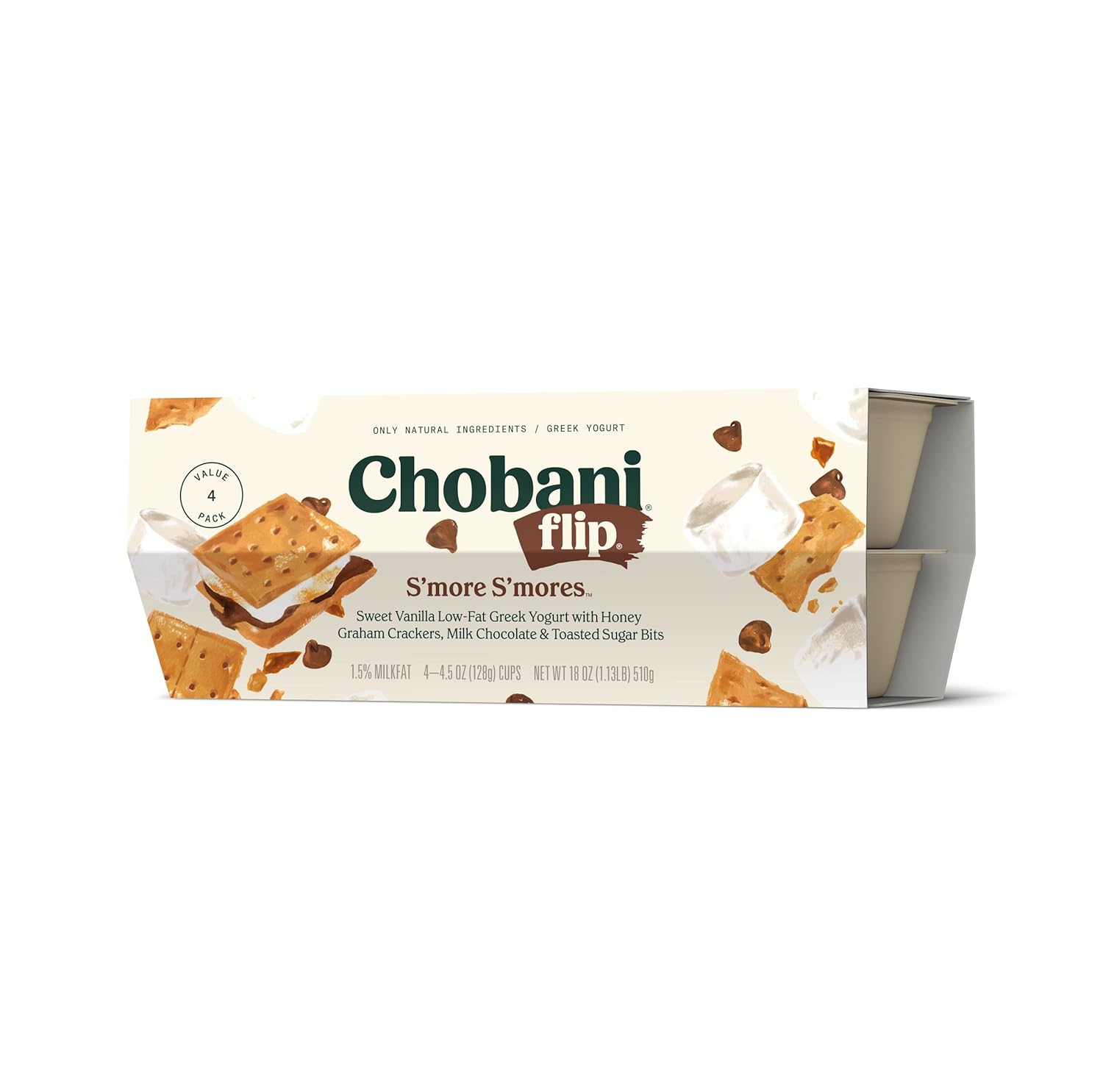 Amazon.com: Chobani® Flip® Low-Fat Greek Yogurt Chocolate S'more S ...