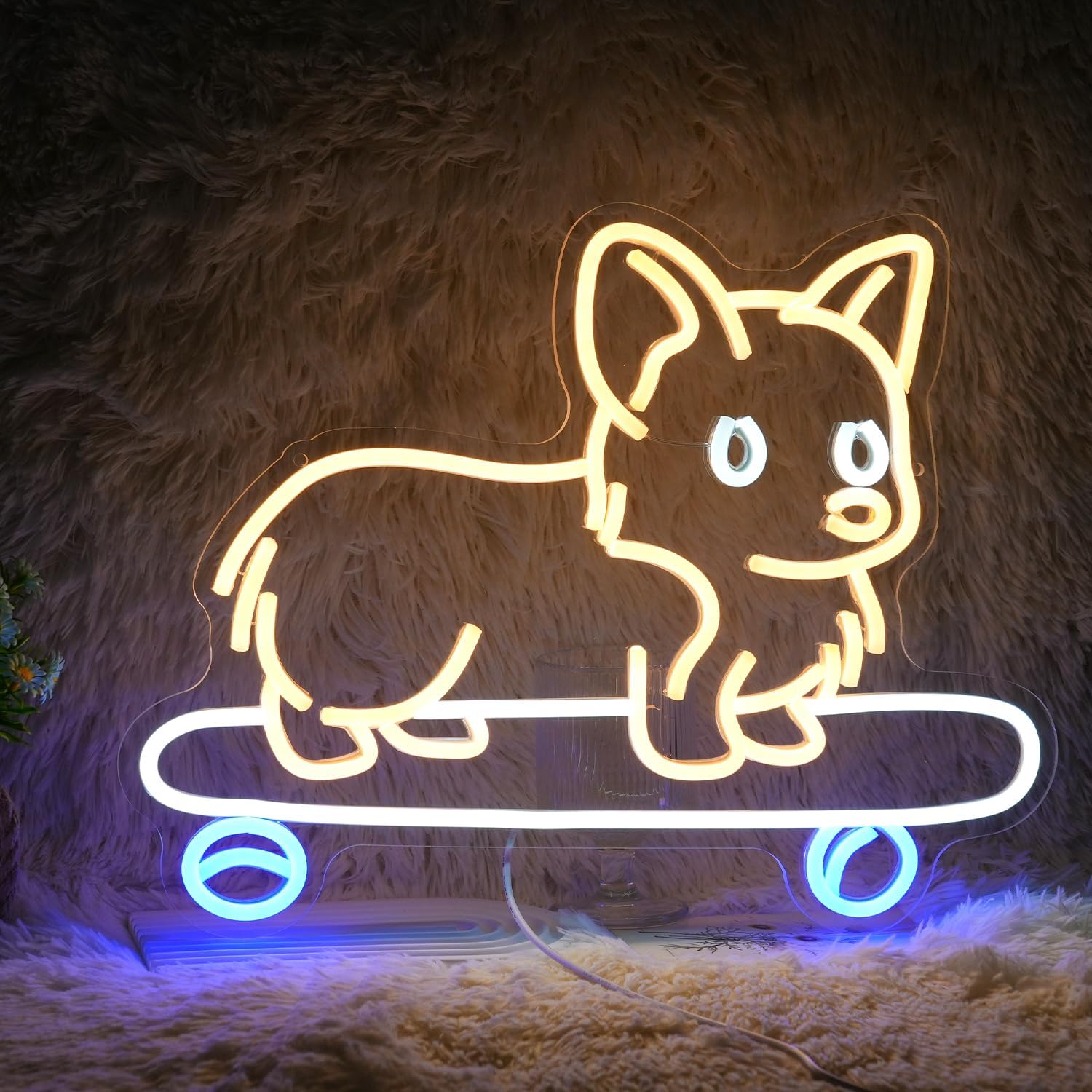 Amazon.com : Dimmable Corgi Dog Neon Sign LED Dog Neon Light For Wall ...
