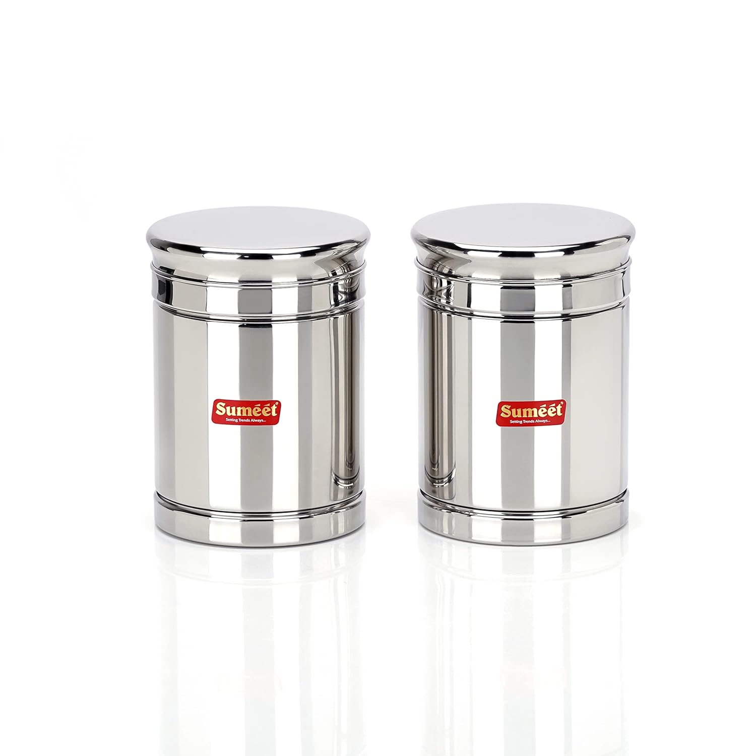 Buy Sumeet Stainless Steel Circular Vertical Storage Container set of 2 ...