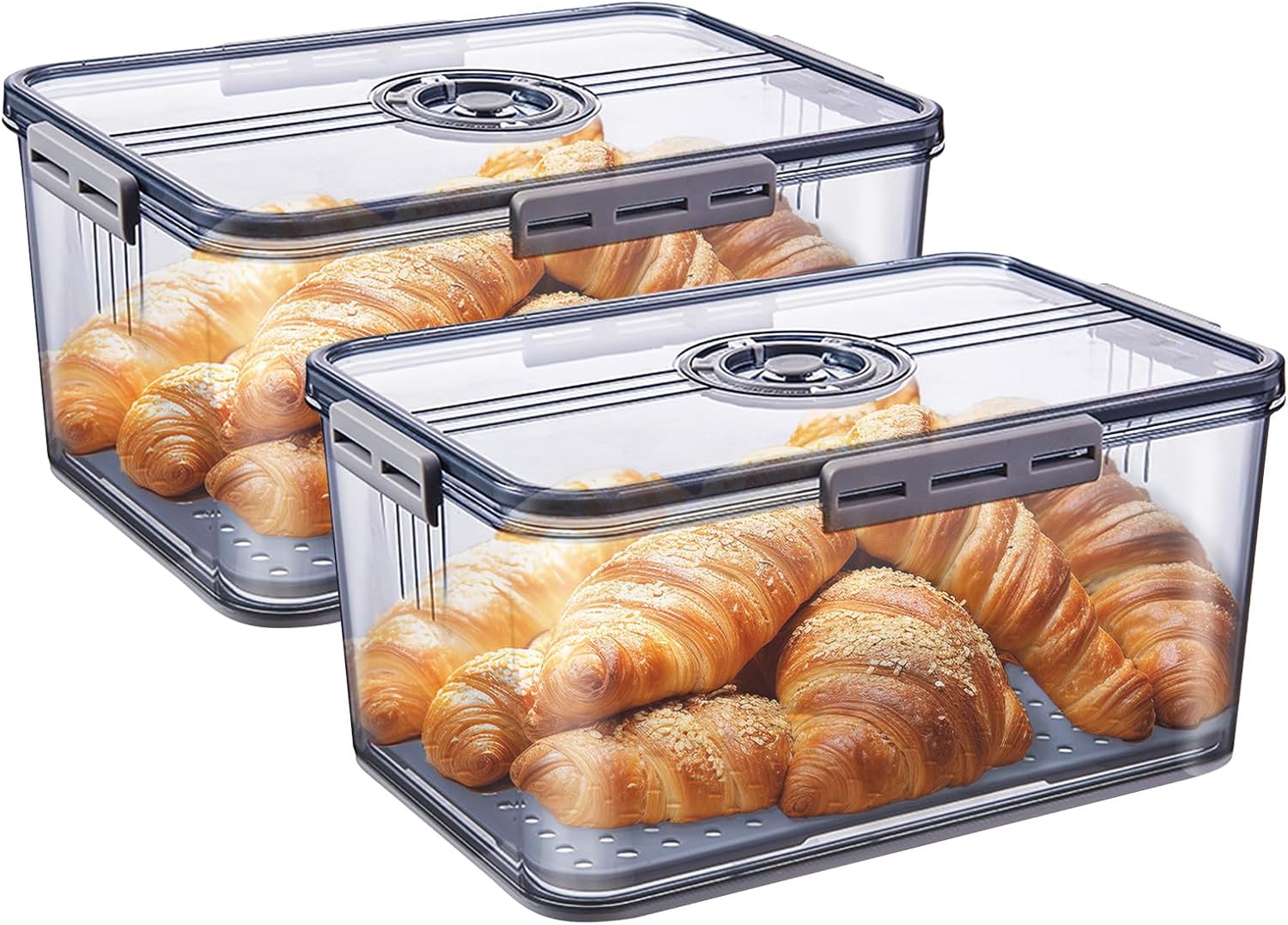 Amazon.com: MAINTEEE 2PCS Bread Box for Kitchen Counter, Bread Boxes ...