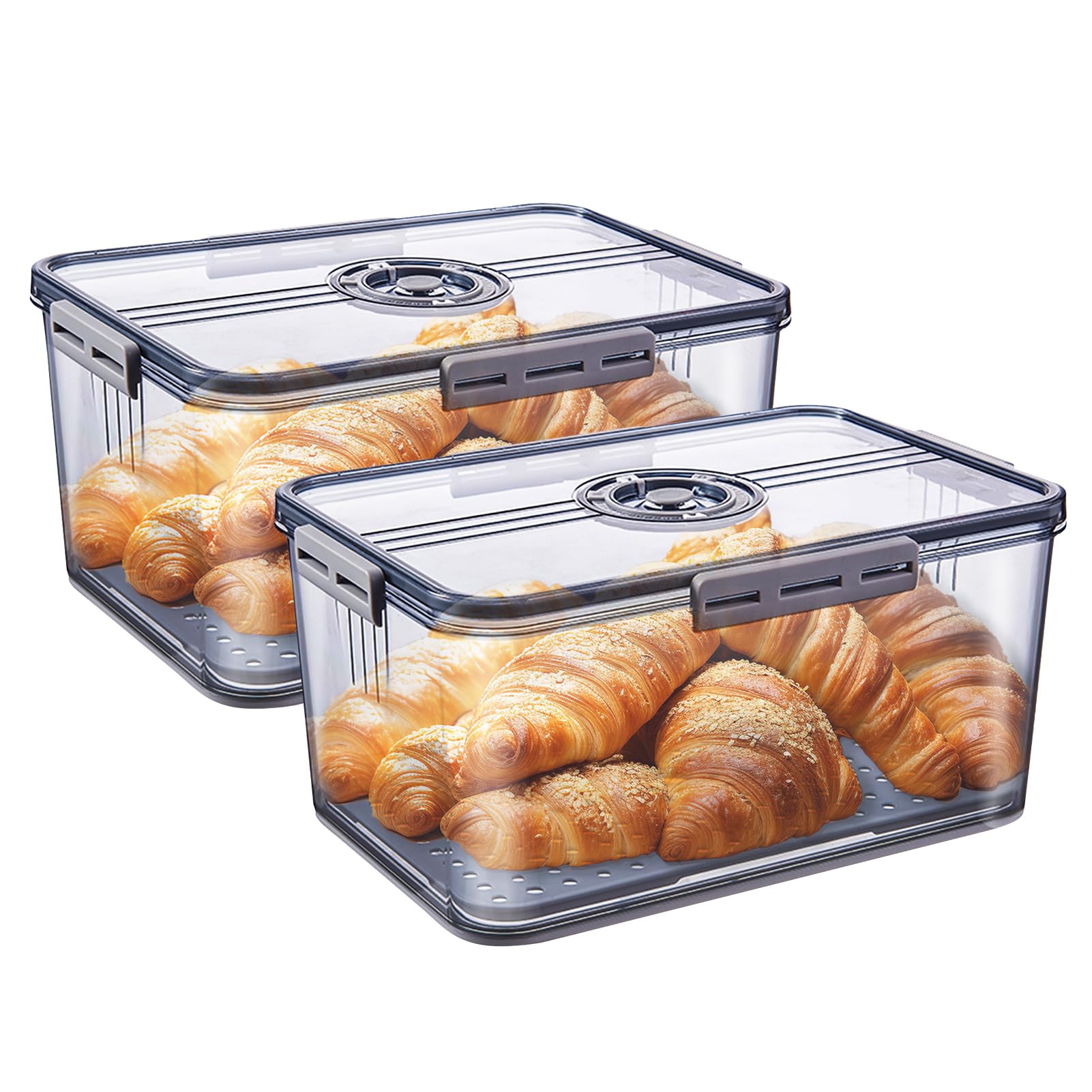 Amazon.com: MAINTEEE 2PCS Bread Box for Kitchen Counter, Bread Boxes ...