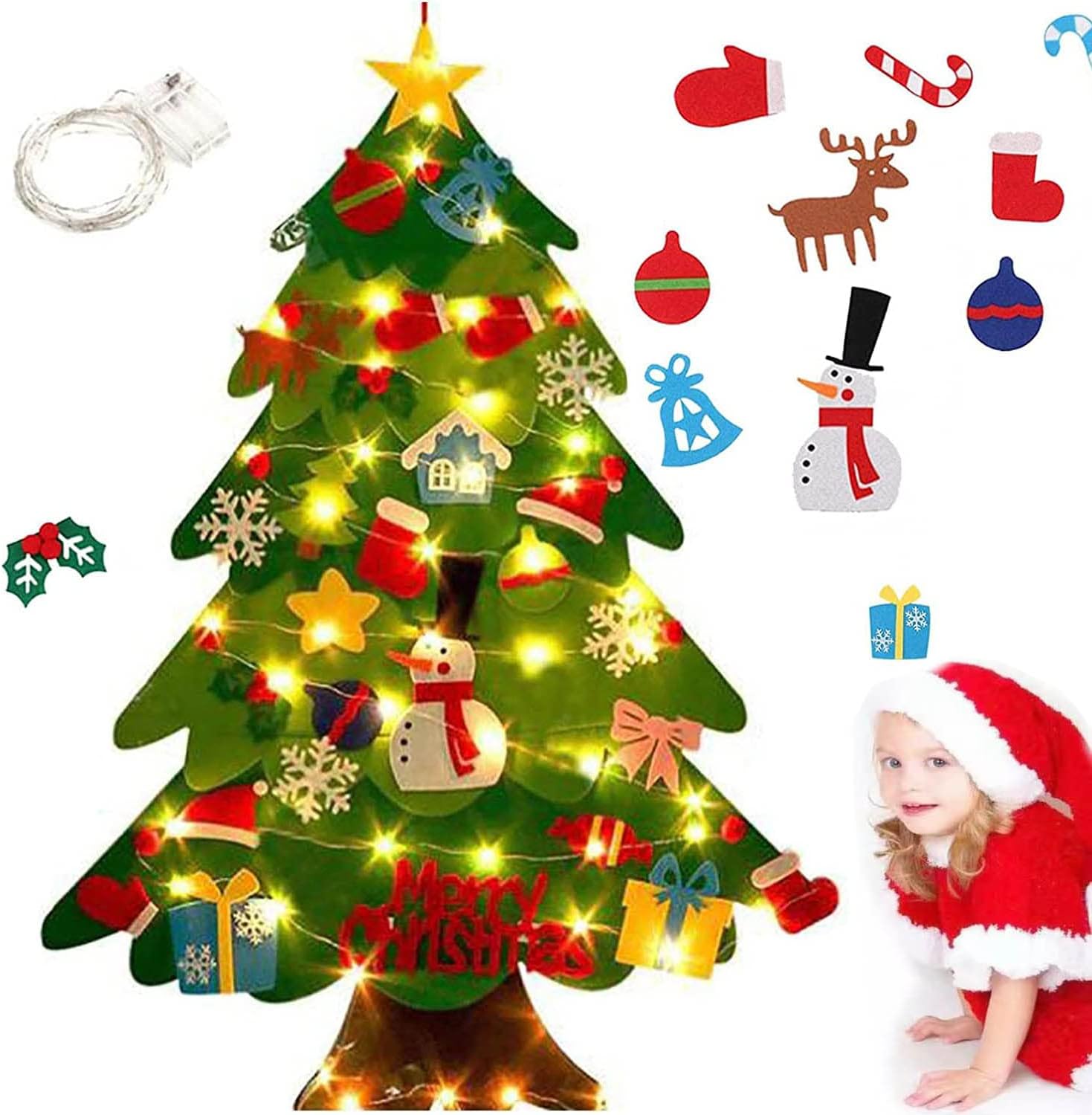 Amazon.com: Felt Christmas Tree - 3.5 FT Wall Felt Christmas Tree for ...