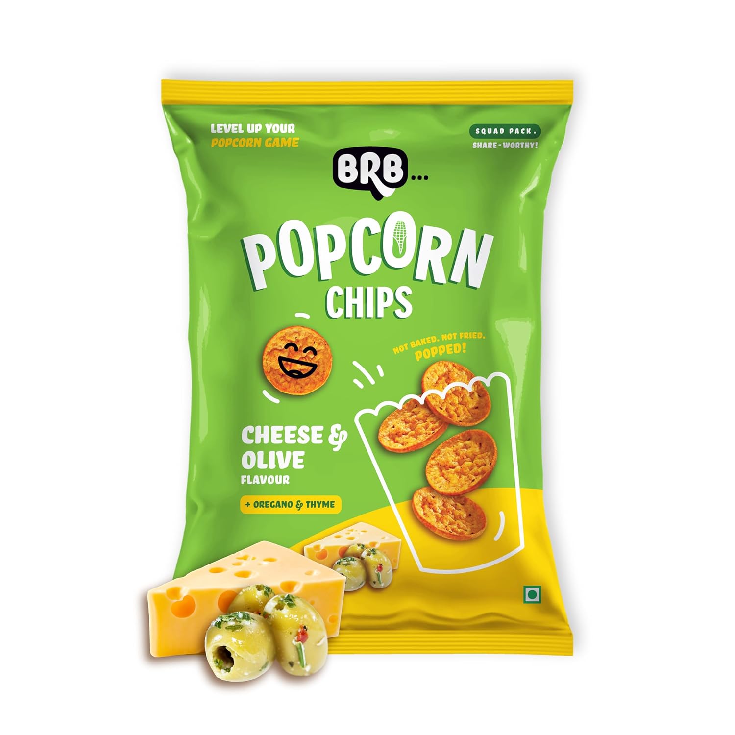 BRB Corn Popped Chips | Cheese & Olive - Flavour | Not Fried. Not Baked ...