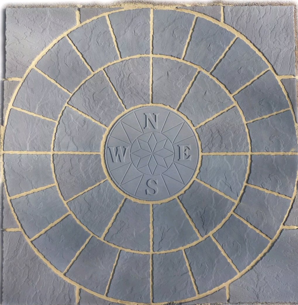 Stone Concrete Compass Patio Paving Set 1.8 Meters Including Squaring ...