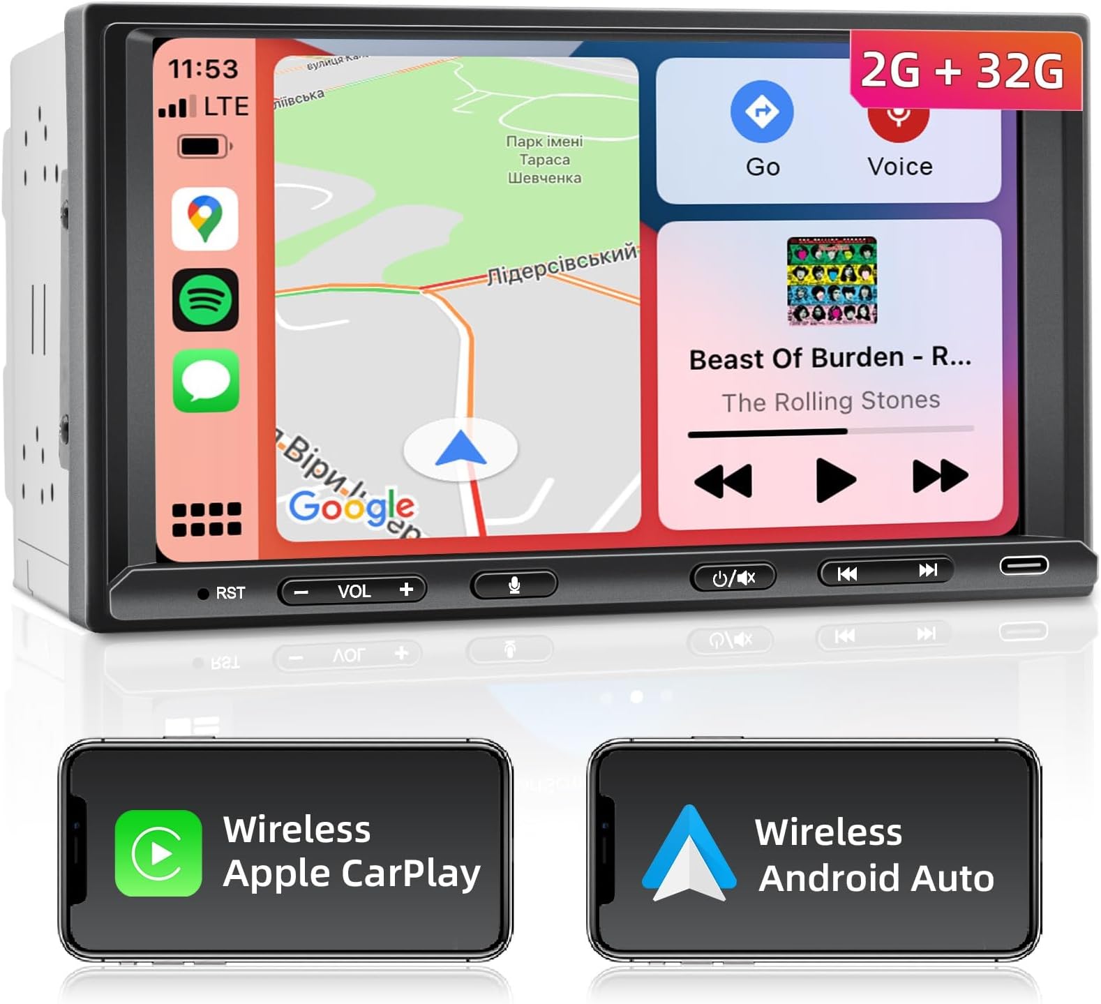 Amazon.com: PLZ Single Din Car Stereo Wireless Apple Carplay Android ...